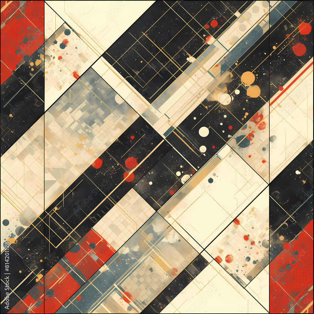 Dynamic Vibrant Abstract Illustration with Modernist Design and ...