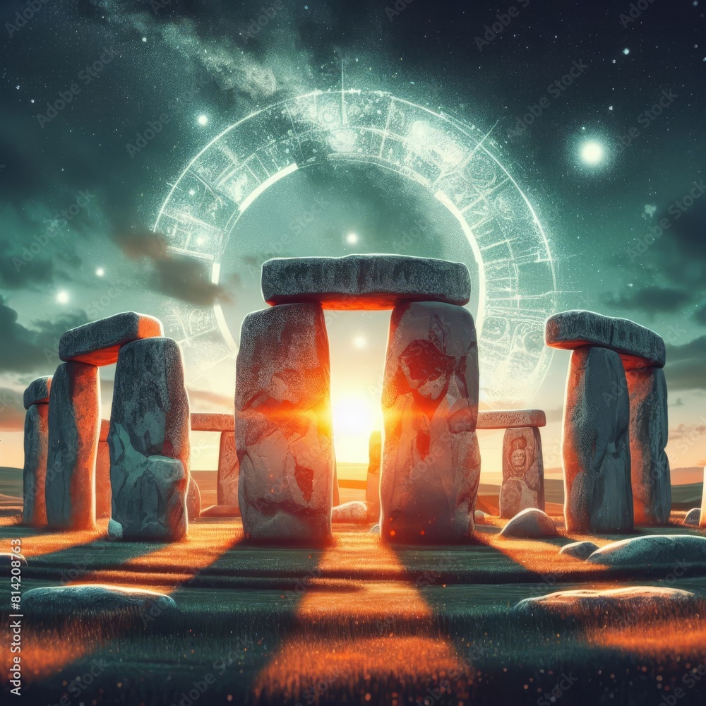 Solstice Ceremony at Stonehenge to Honor the Sun. Ancient Ritual ...