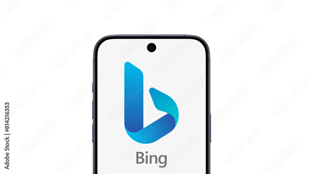 Microsoft Bing logo is displayed on a modern smartphone, Bing, search ...