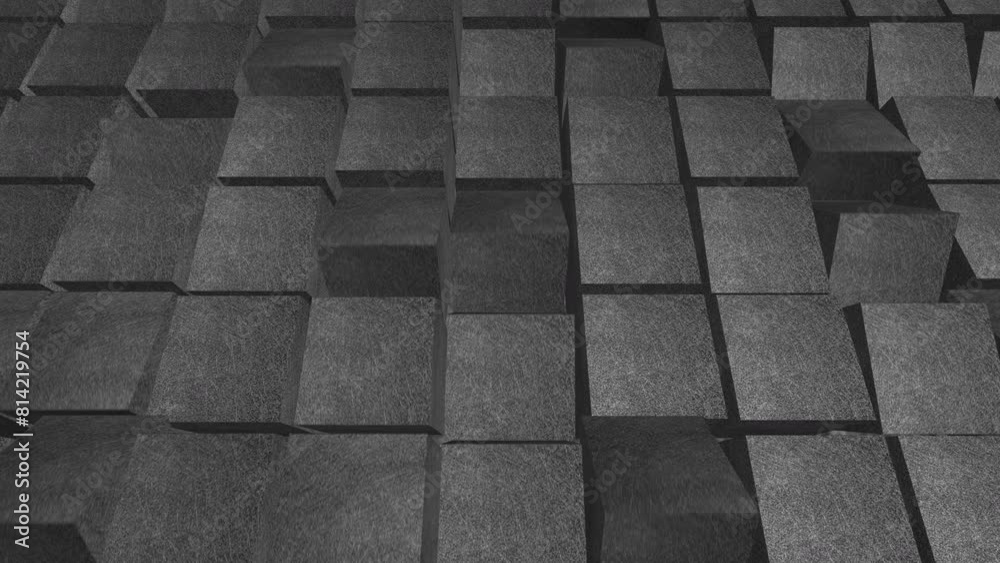 Vidéo Stock Rolling black cubes in perspective Rolling ever changing ...