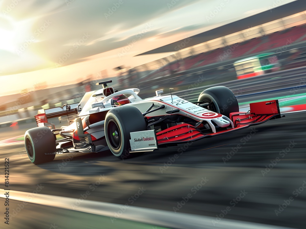 Formula 1 Racing Cars on Track Blazing down the track an F1 car races ...