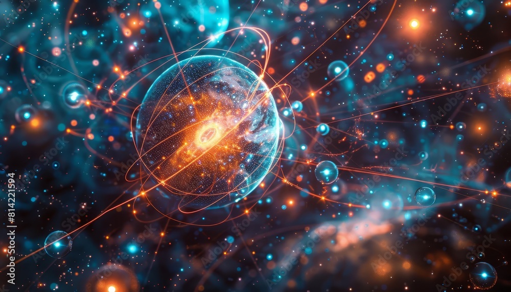 Visualize a complex diagram illustrating the behavior of particles at ...