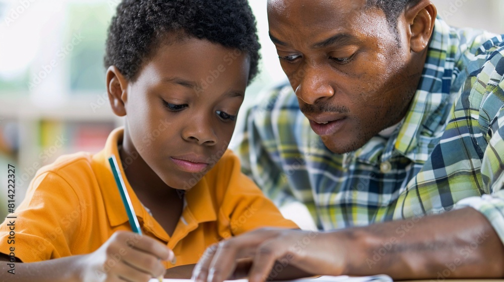 Guiding Light: A father helping his son with homework,Father Supports ...