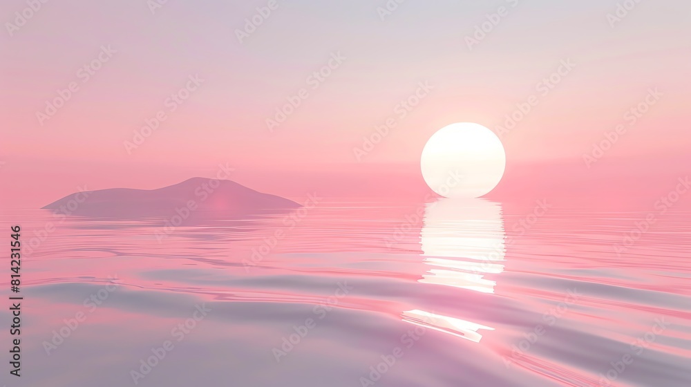 Morning star flat design front view, dawn theme, 3D render, colored ...