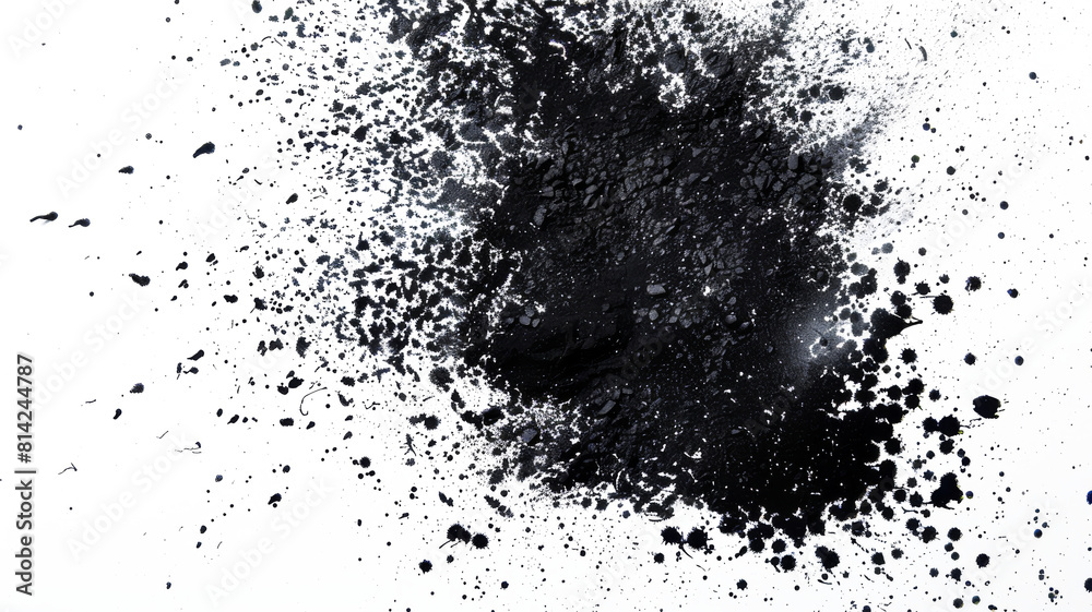 black paint splatter isolated on transparent background Stock Photo ...