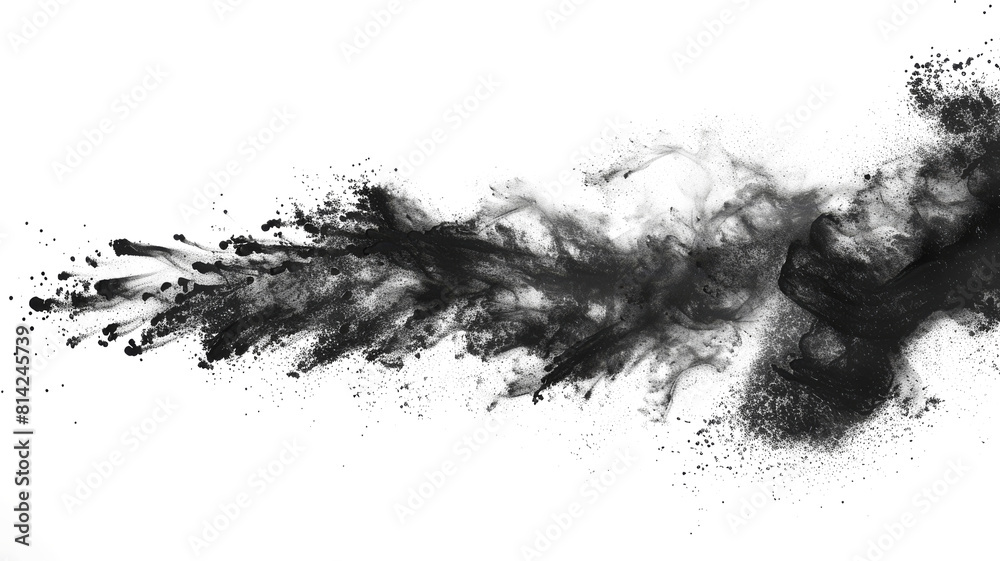 black paint splatter isolated on transparent background Stock ...