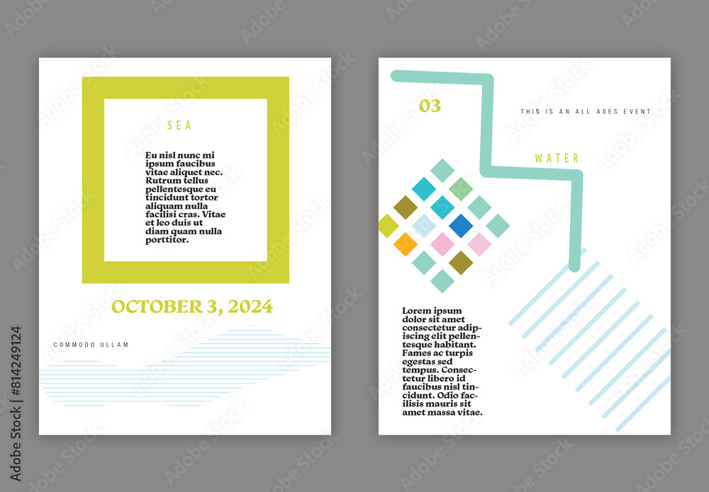 US Letter Flyer Template Very Minimal With Simple Bright Geometric ...