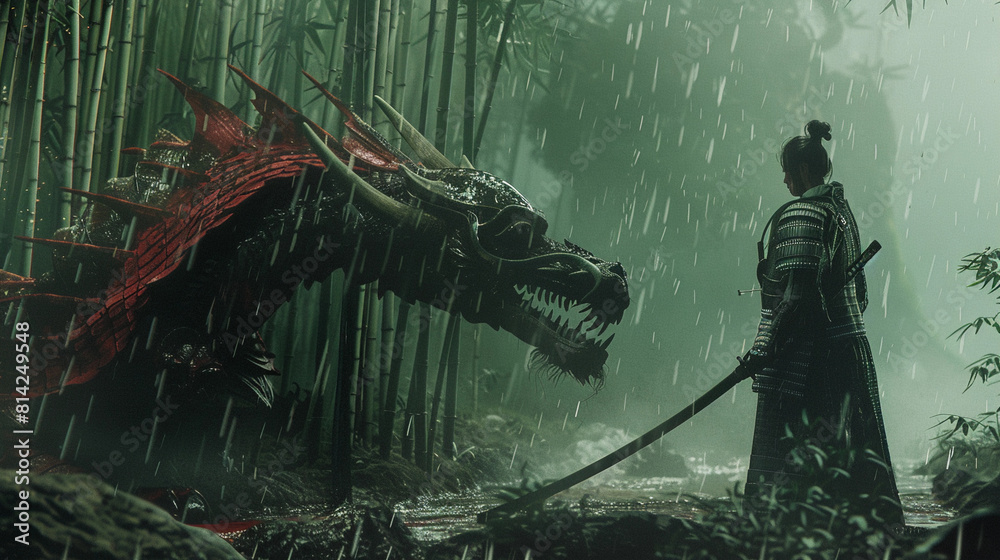 Collection of Samurai Princess with Katana illustrations defeating ...