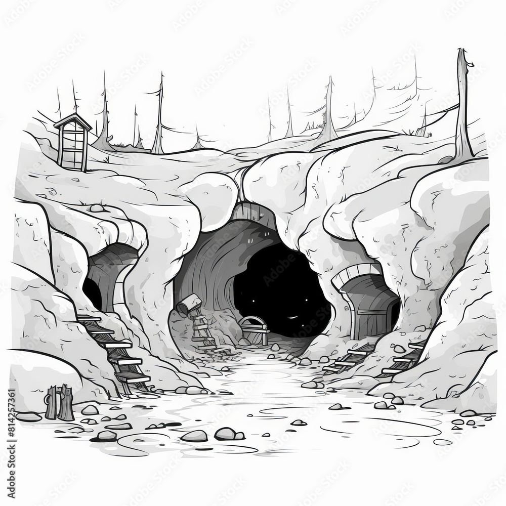 Underground burrows flat design front view Subterranean theme cartoon ...