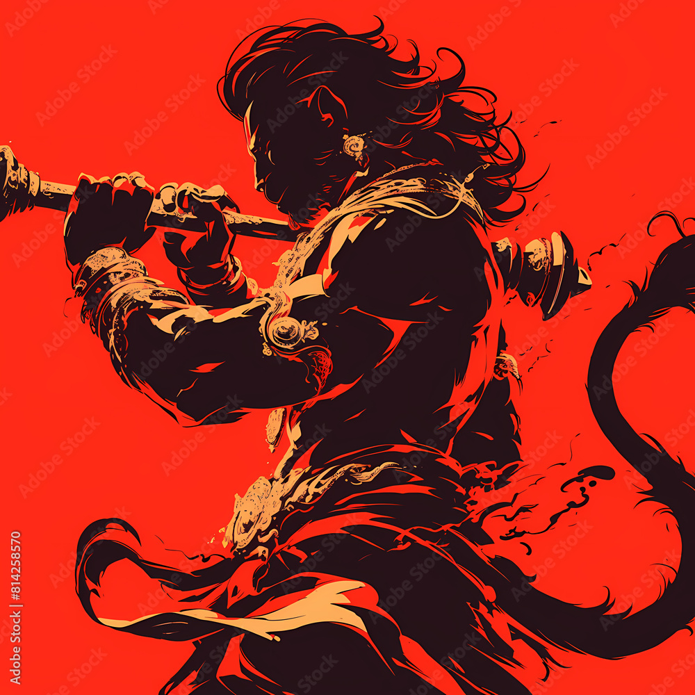 Vigorous Hindu God Hanuman: Symbol of Loyalty and Strength for Stock ...