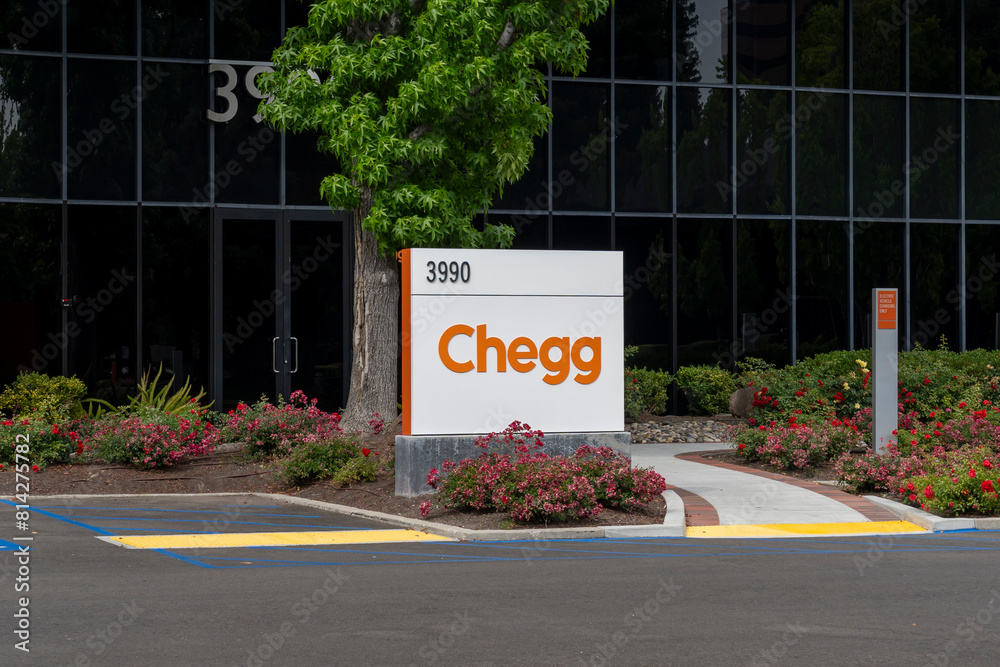 Santa Clara, CA, USA - June 10, 2023: Chegg ground sign outside its ...