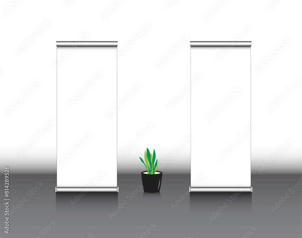 roll up brochure flyer banner with Vass design template vector. 850mm ...