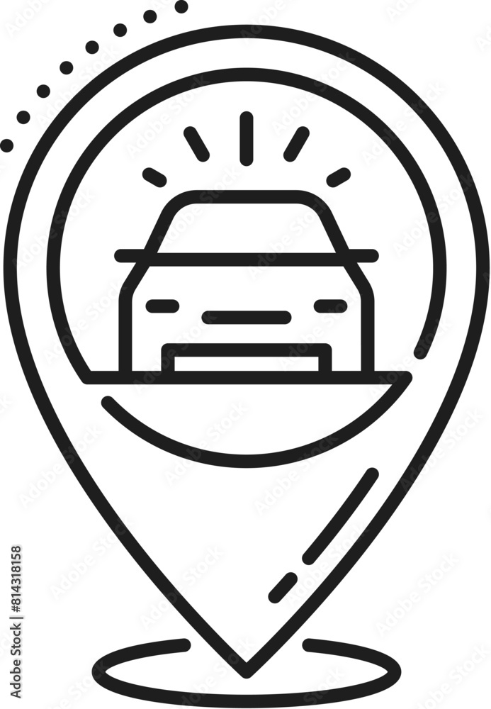 Car company, auto dealer, dealership linear icon. Car search dealership ...