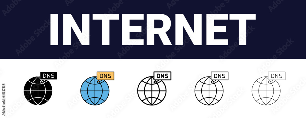 Different style Internet computer icons set. Editable, filled, outline ...