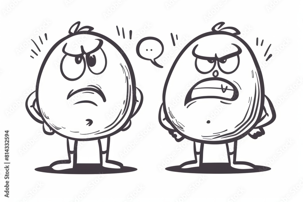 Cartoon cute doodles of a character stubbornly clinging to their own ...