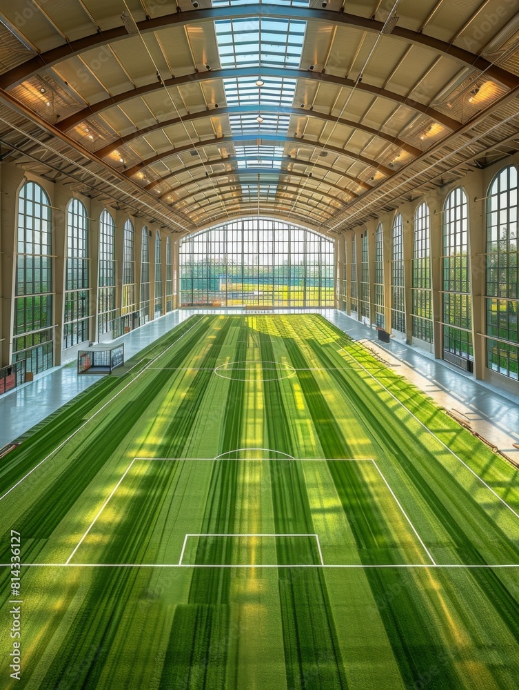 An overhead shot of the newly built indoor large-scale dynamic youthful ...