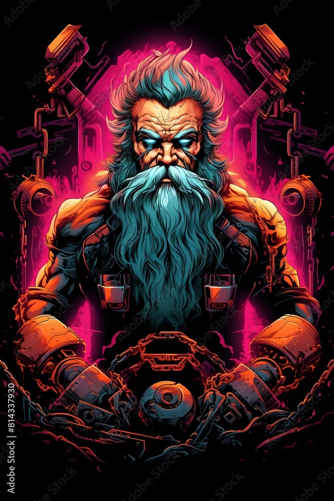 Hephaestus the Fiery God of Craftsmanship Depicted in Industrial ...
