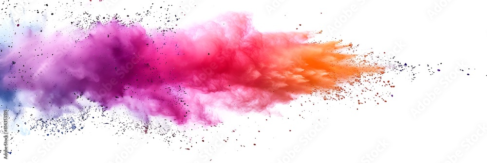 Colorful powder explosion on white background, vibrant color dust ...