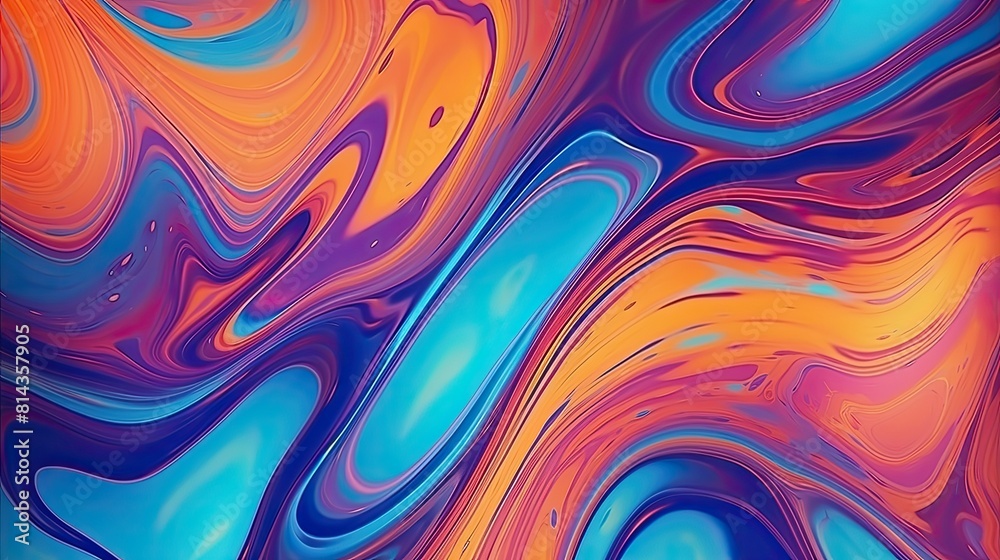 Abstract neon liquid wavy background. Liquid art, marbling texture ...