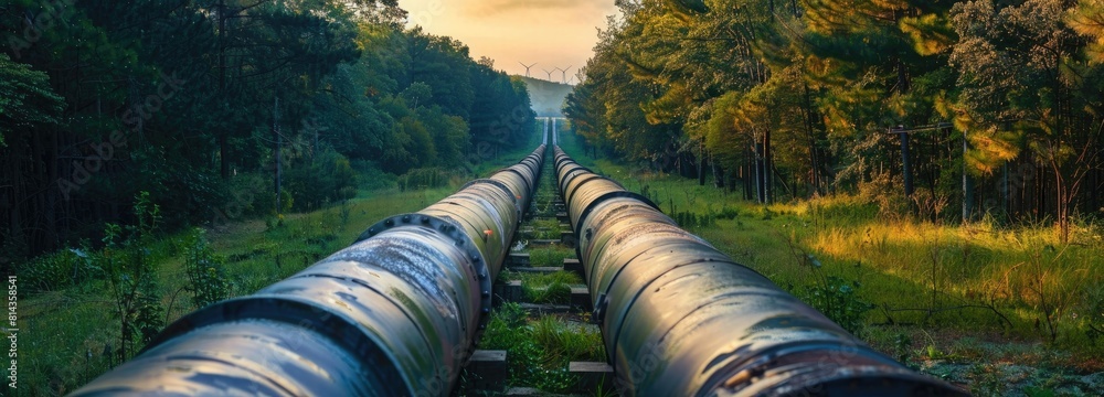 Green Hydrogen renewable energy production pipeline. Green hydrogen gas for clean electricity ...