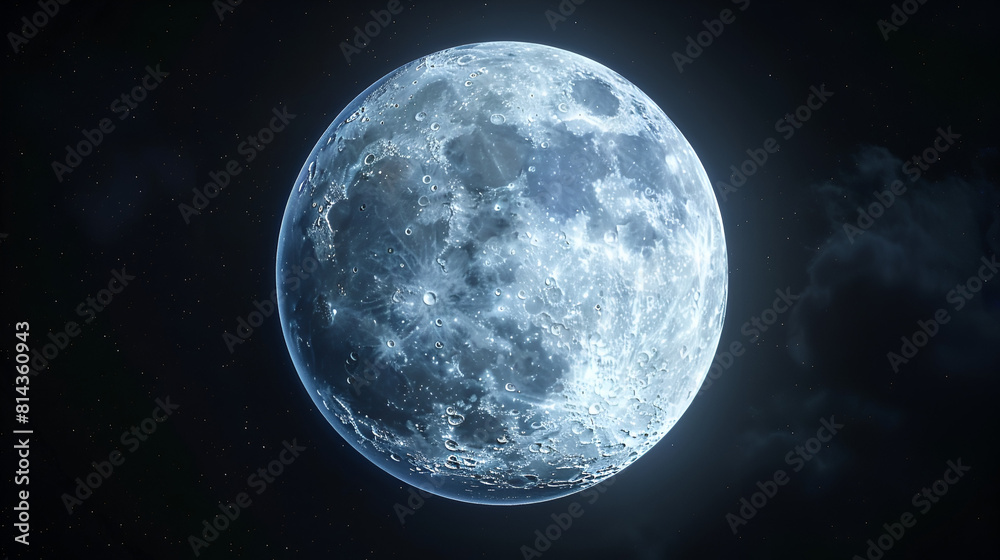 Realistic Style Full Moon The Moon Beautiful Moon Aspect 16:9 Stock ...