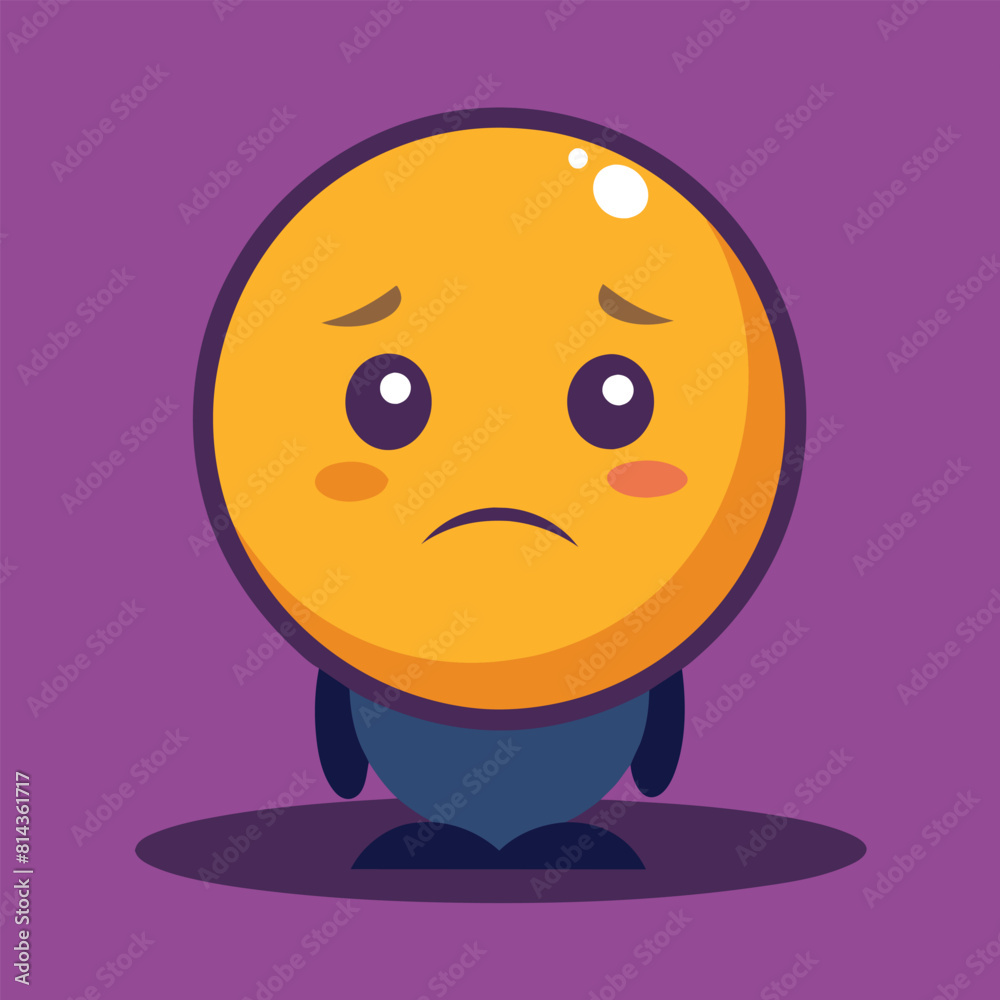 Depressed emoticon emoji vector design Stock Vector | Adobe Stock