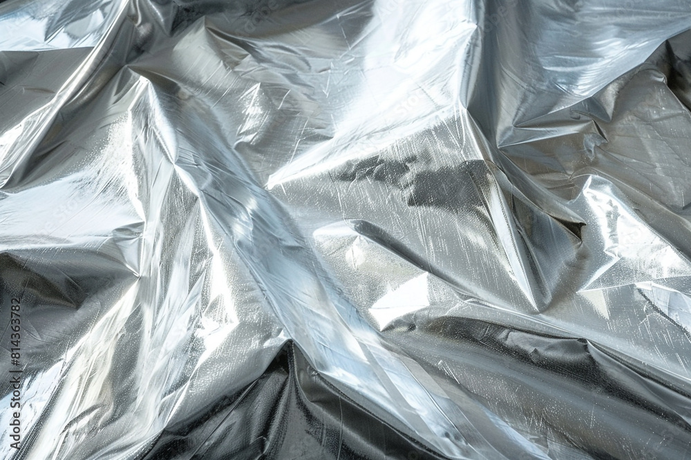 Reflective silver paper texture with a mirror-like quality and crisp ...