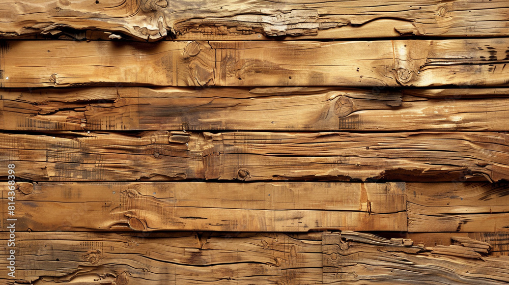 Rustic hickory wood texture with pronounced grain patterns, adding a ...
