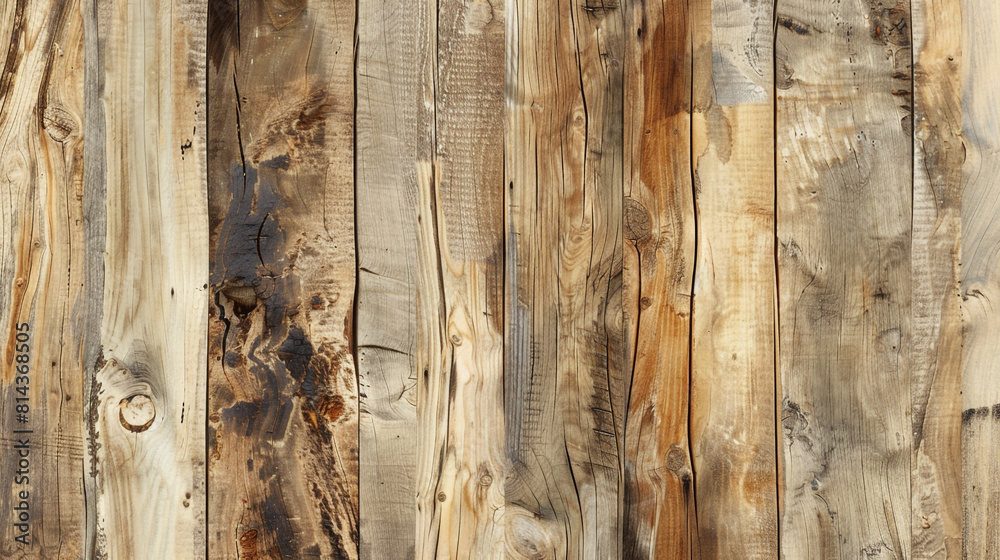 Rustic hickory wood texture with pronounced grain patterns, adding a ...