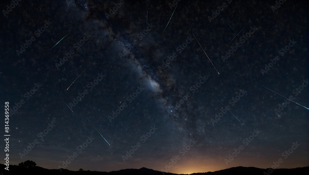 A mesmerizing array of falling stars, illuminating the sky with bright ...