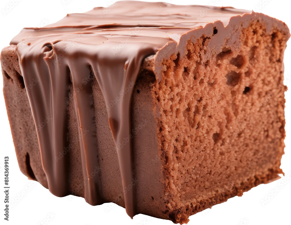 chocolate pound cake isolated on white or transparent background ...