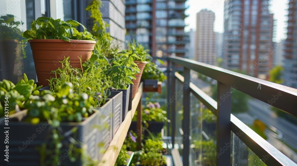 A high-rise apartment balcony turned into a lush kitchen garden ...