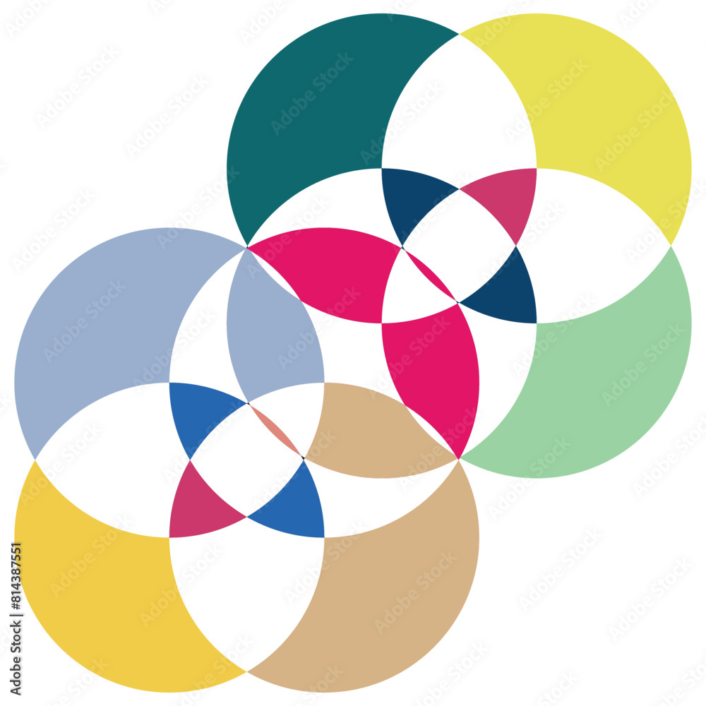 Discrete maths glyph color icon. Overlapping circles. Intersection ... Discrete maths glyph color icon. Overlapping circles. Intersection ...