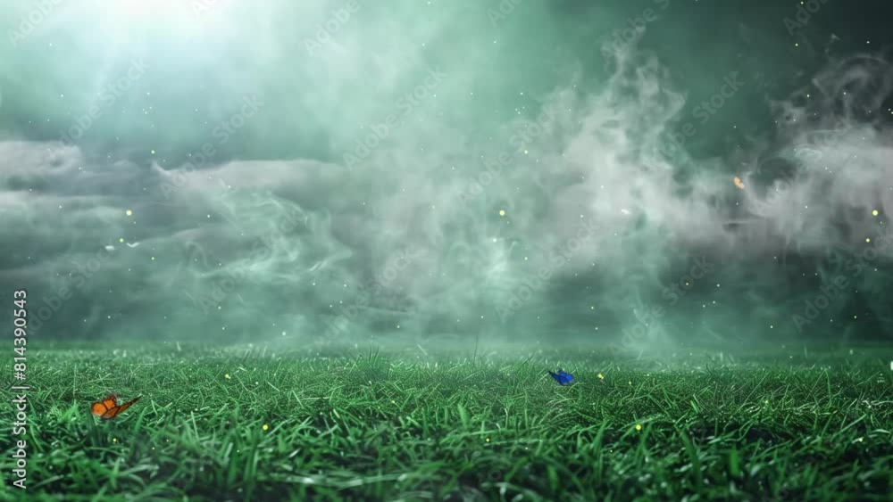 smoke green background dark ground light smell toxic. seamless looping ...