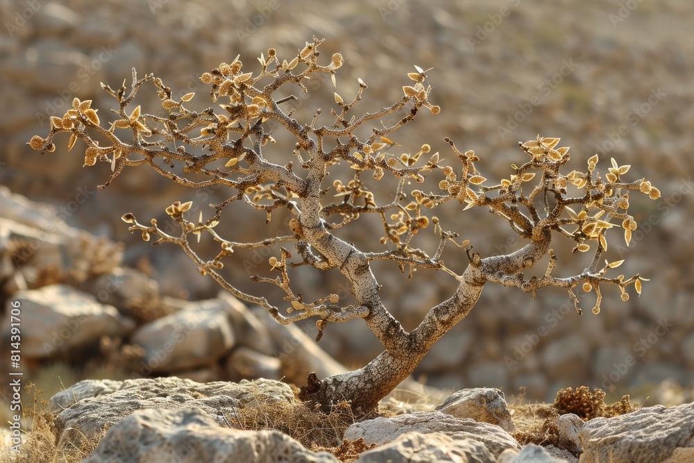 Myrrh Tree in Oman: A Holy Shrub with Dry Bush and Frankincense from ...