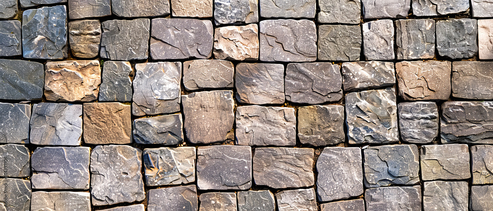 Bird's-eye view of interlocking stone pavers, ideal for outdoor and ...