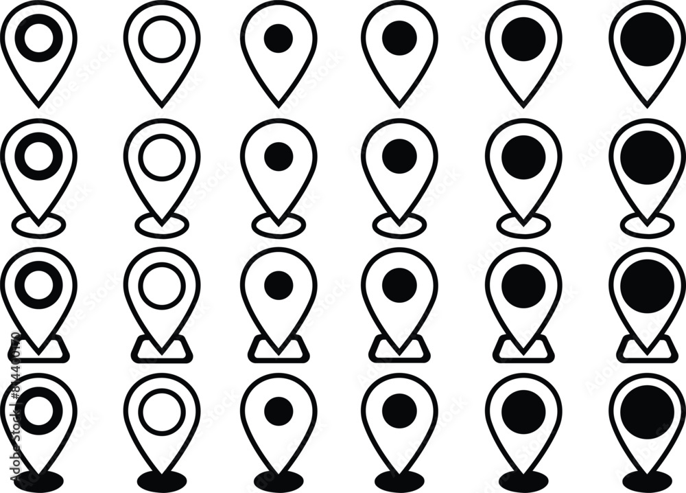 Set of Map pin place marker icons. Location pin. Premium quality ...