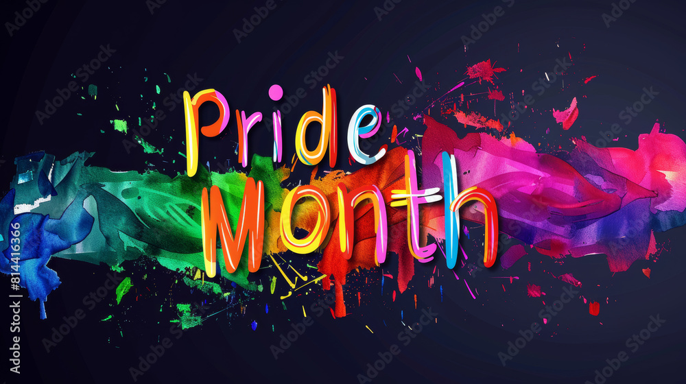 LGBTQ+ Pride month colorful background with written Pride month ...