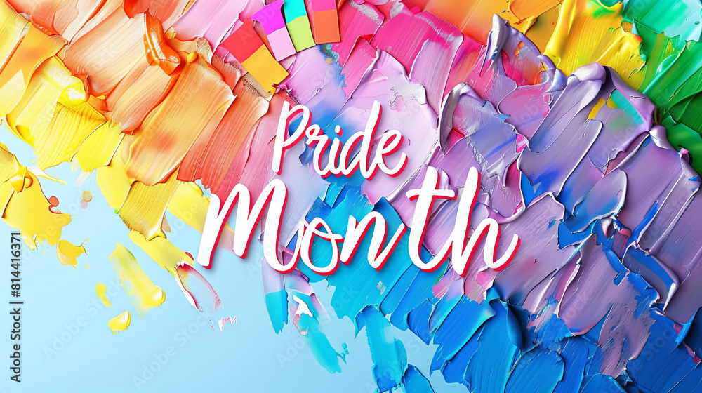 LGBTQ+ Pride month colorful background with written Pride month ...