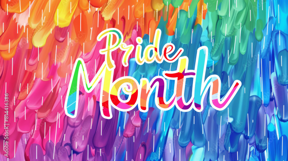LGBTQ+ Pride month colorful background with written Pride month ...
