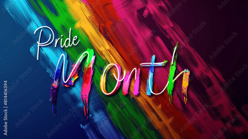 LGBTQ+ Pride month colorful background with written Pride month ...