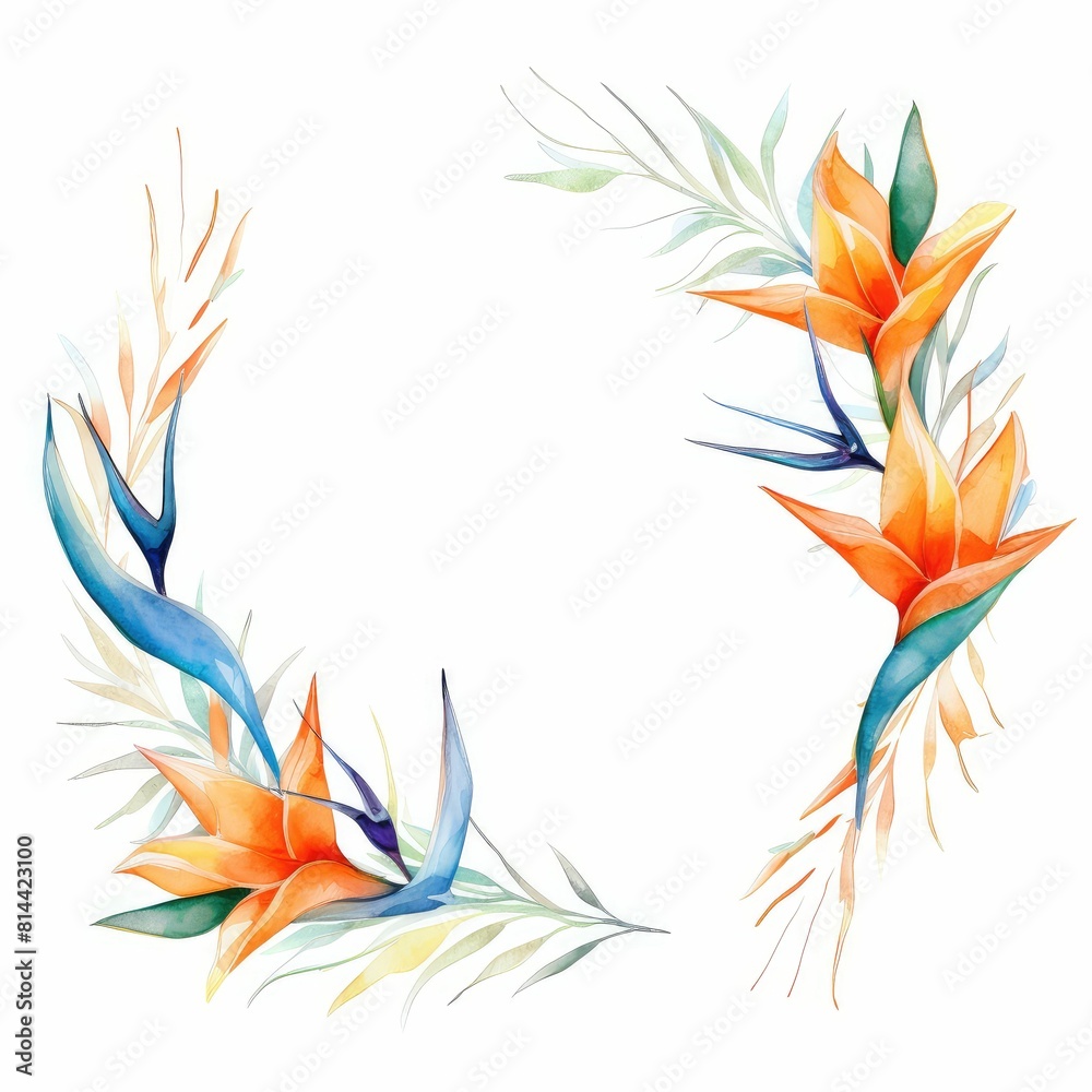 bird of paradise themed frame or border for photos and text.featuring ...