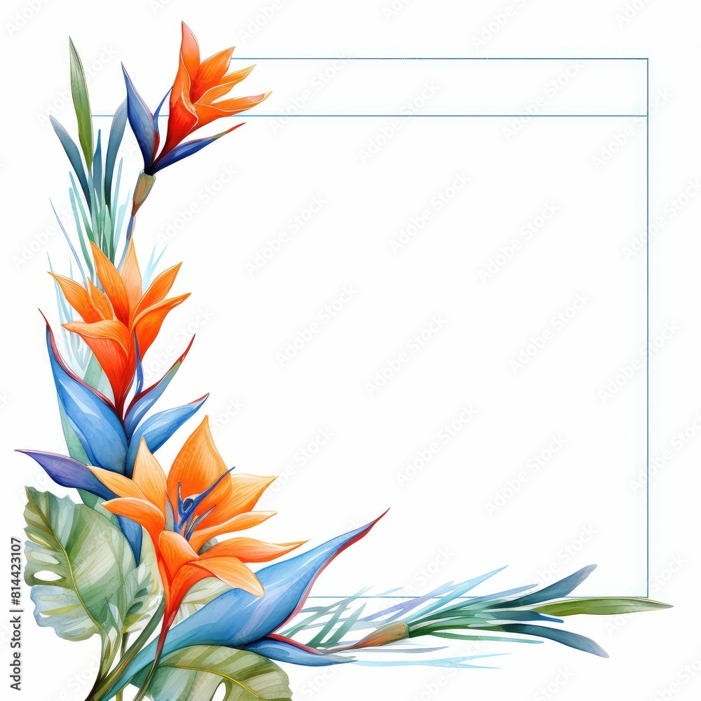 bird of paradise themed frame or border for photos and text.featuring ...
