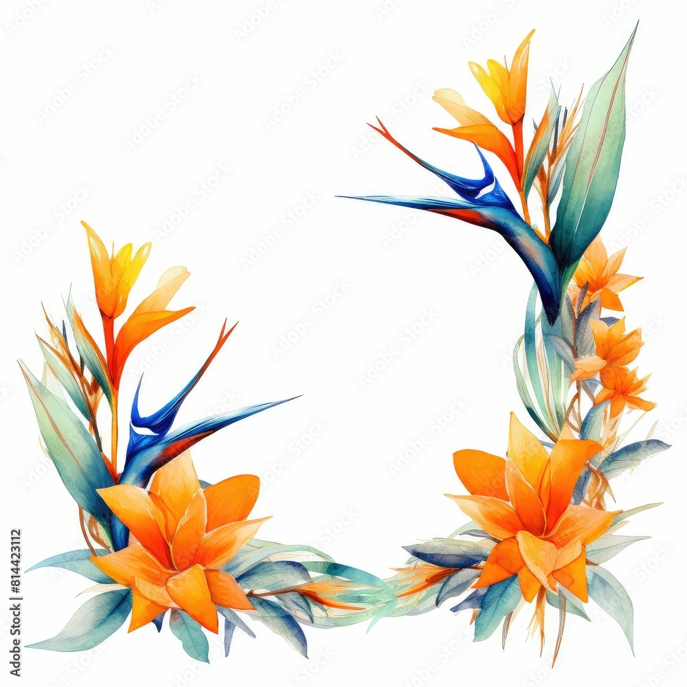 bird of paradise themed frame or border for photos and text.featuring ...