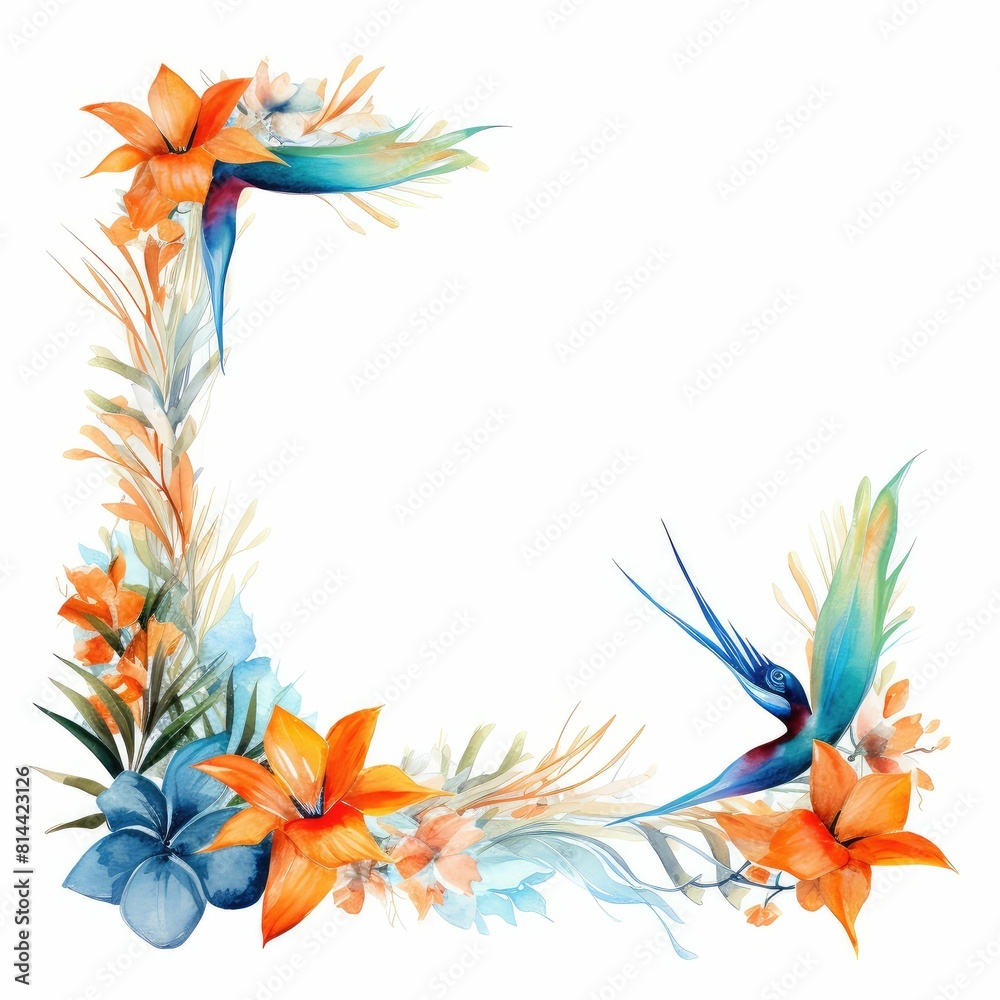 bird of paradise themed frame or border for photos and text.featuring ...
