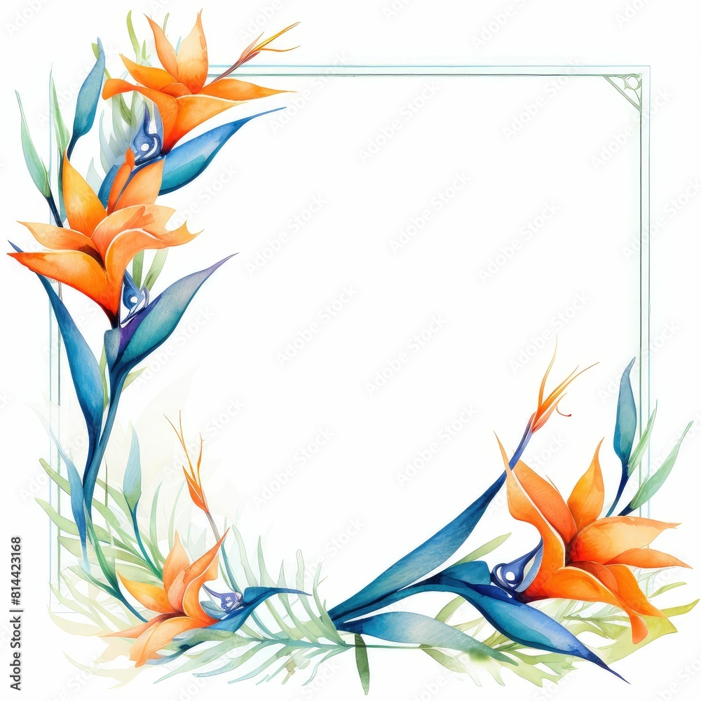 bird of paradise themed frame or border for photos and text.featuring ...