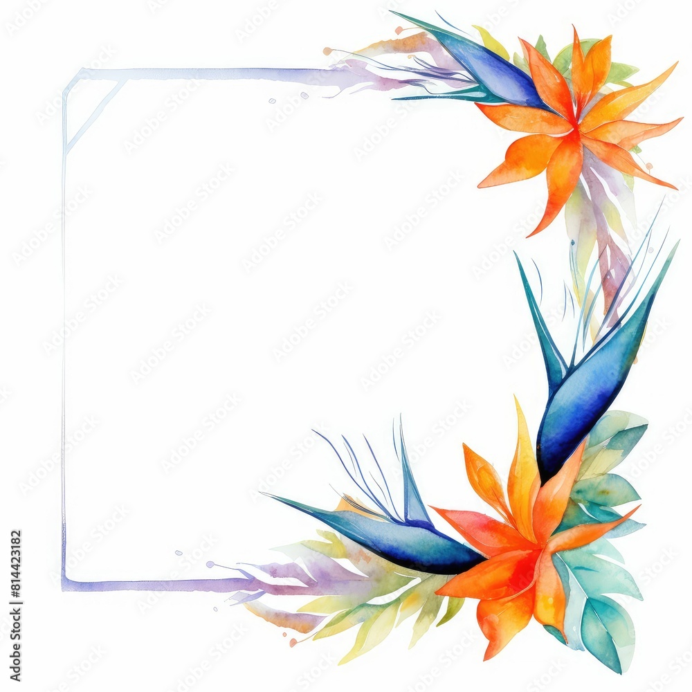 bird of paradise themed frame or border for photos and text.featuring ...