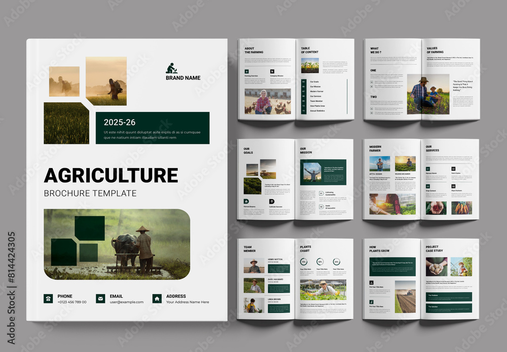Agriculture Brochure Template Stock Template | Adobe Stock