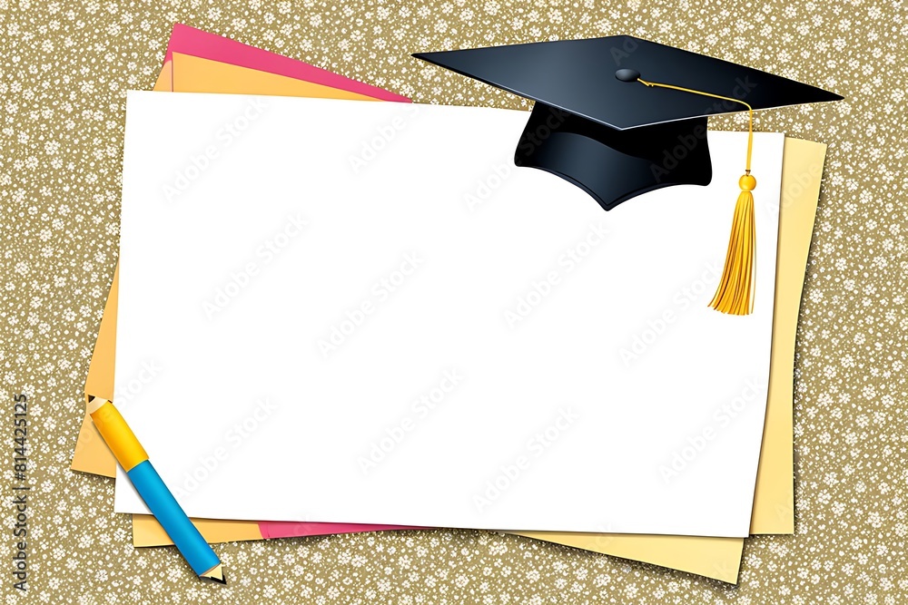 graduation party invitation template with festive background, blank ...