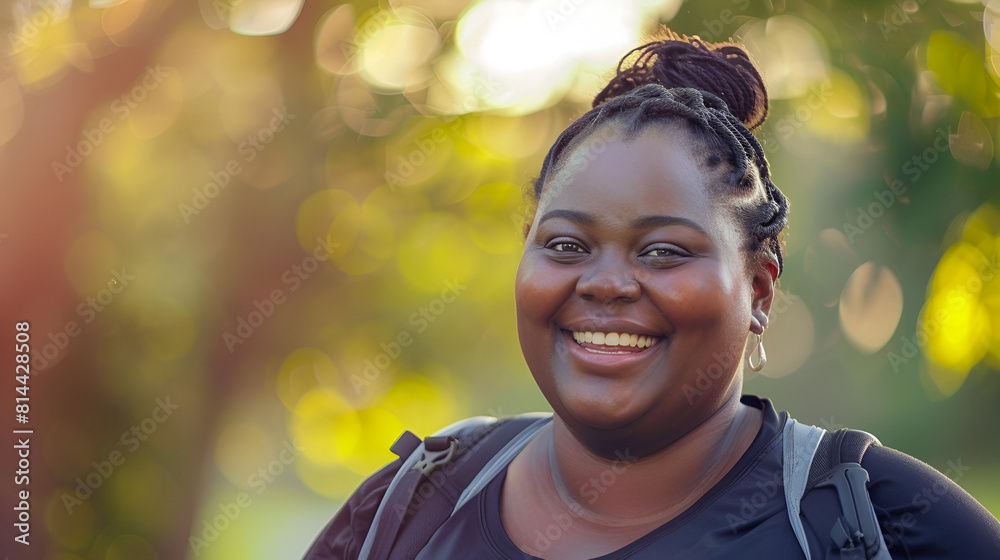 smiling weight candid in the woman overweight the american jogging ...